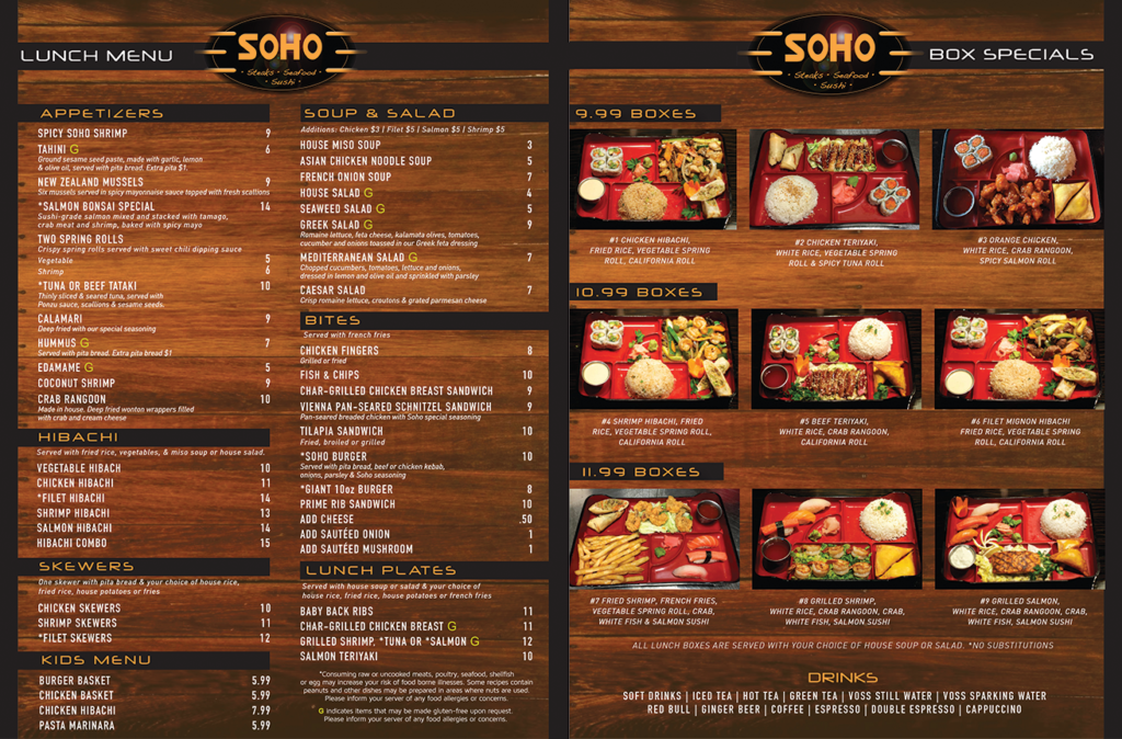 Lunch Menu - SOHO